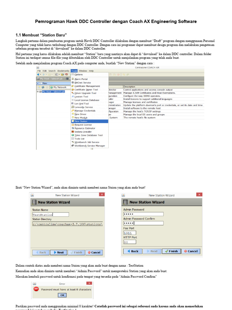 Petunjuk Pembuatan DDC Program Dengan CoachAX | PDF