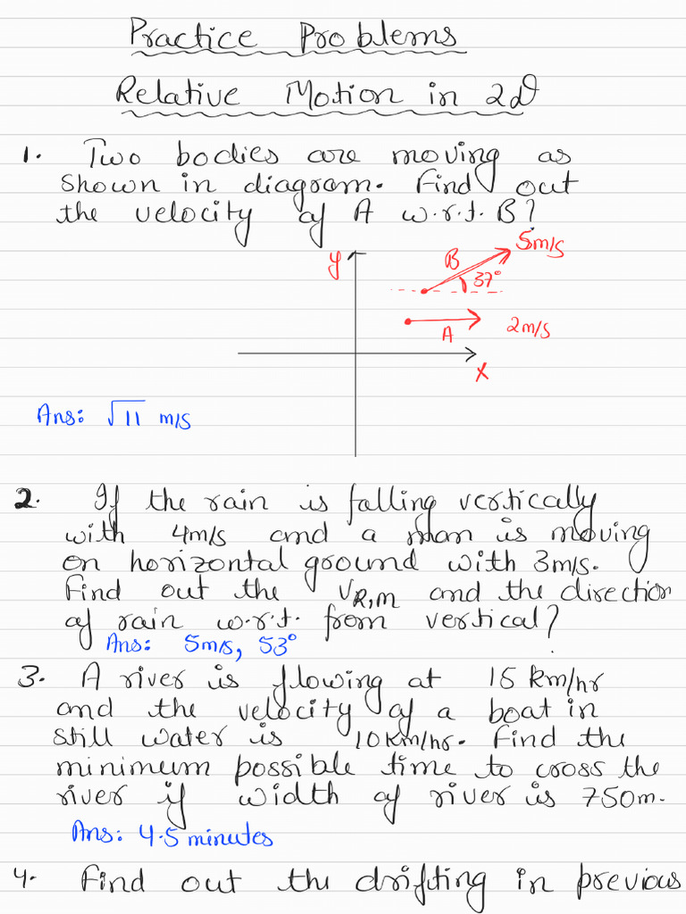 DPP Relative Motion in 2D | PDF