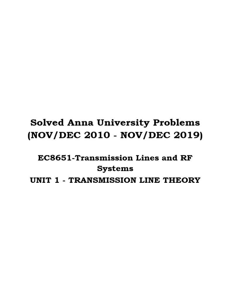 TLRFS Solved Problems - UNIT 1 | PDF