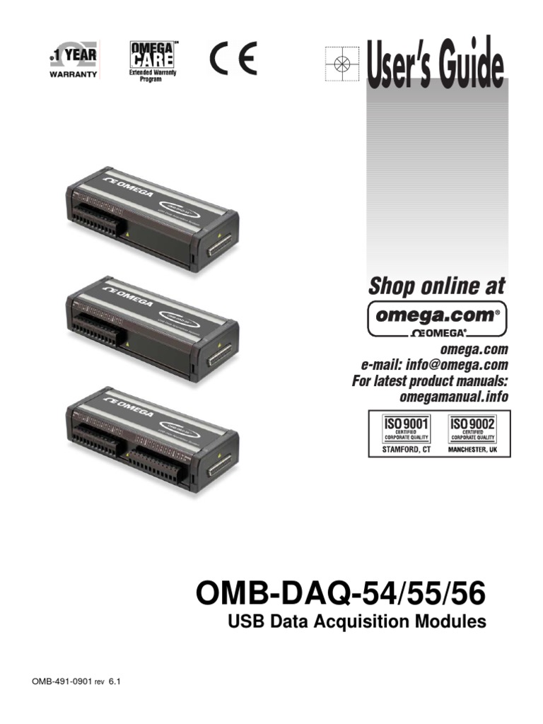 User's Guide: OMB-DAQ-54/55/56 | Download Free PDF | Data Acquisition | Usb