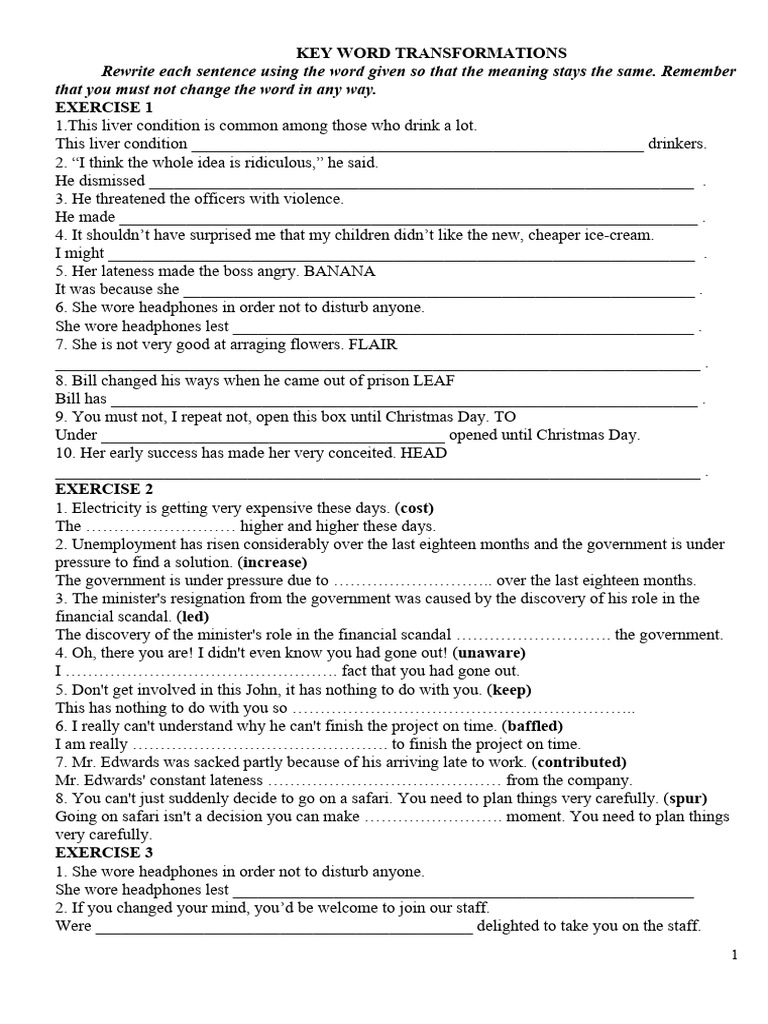 CPE - Sentence Transformation | PDF