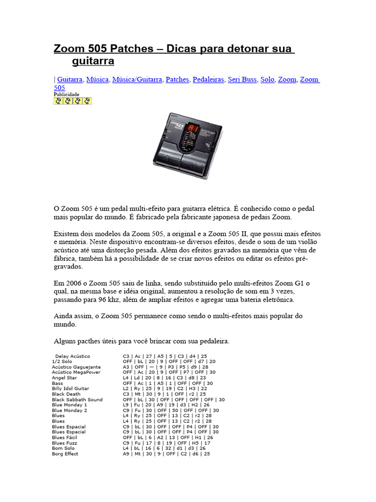 Zoom 505 Patches | PDF