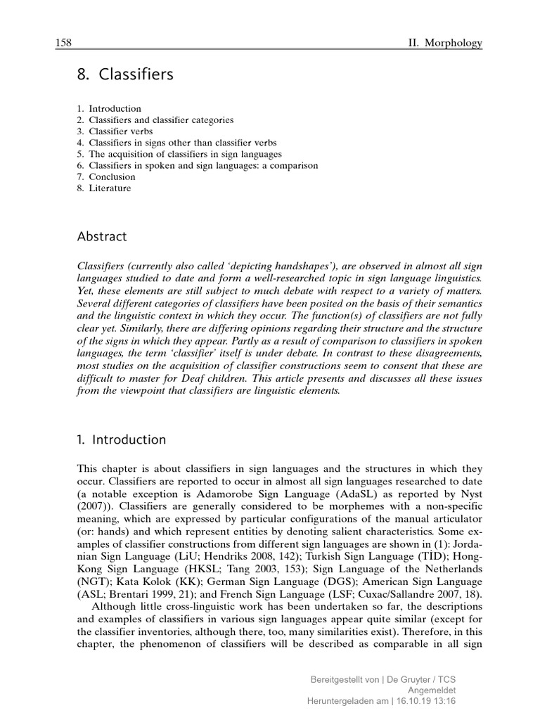 Sign Language Classifiers | PDF Sign Language Classifiers | PDF