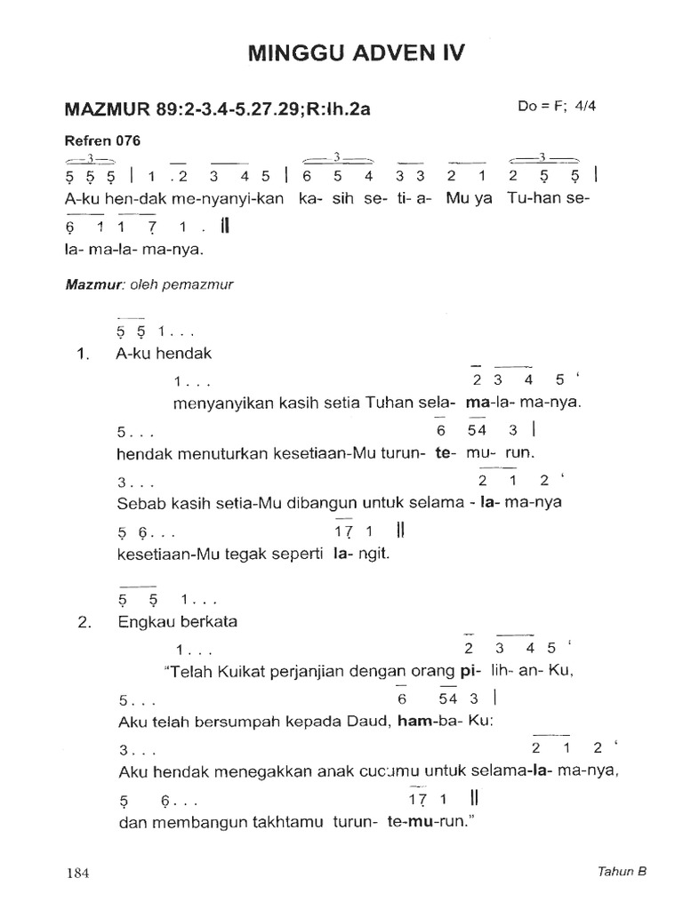 MT BPI - Adven IV TH B (Hal 184-185) | PDF