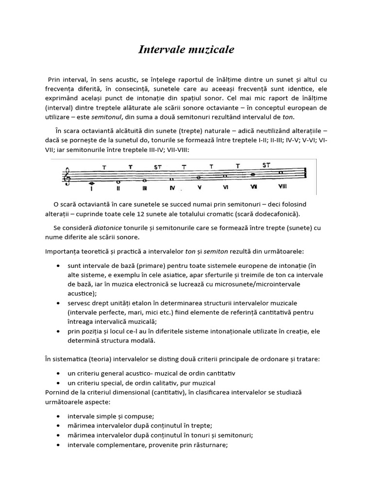 Intervale Muzicale | PDF