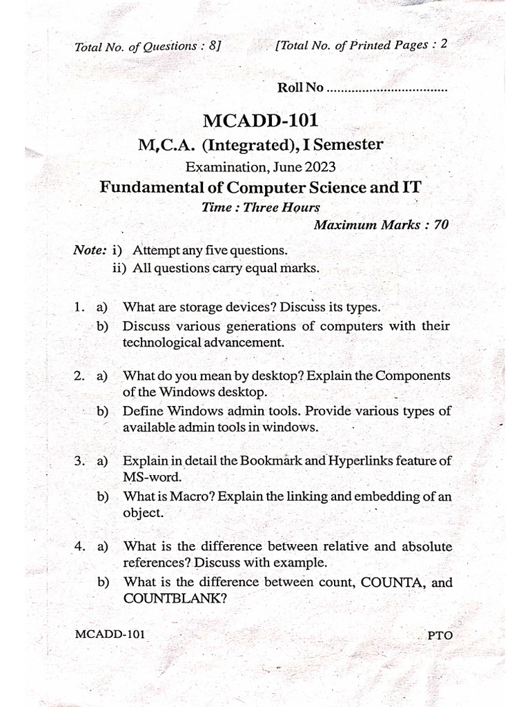 FCSIT June 2023 | PDF