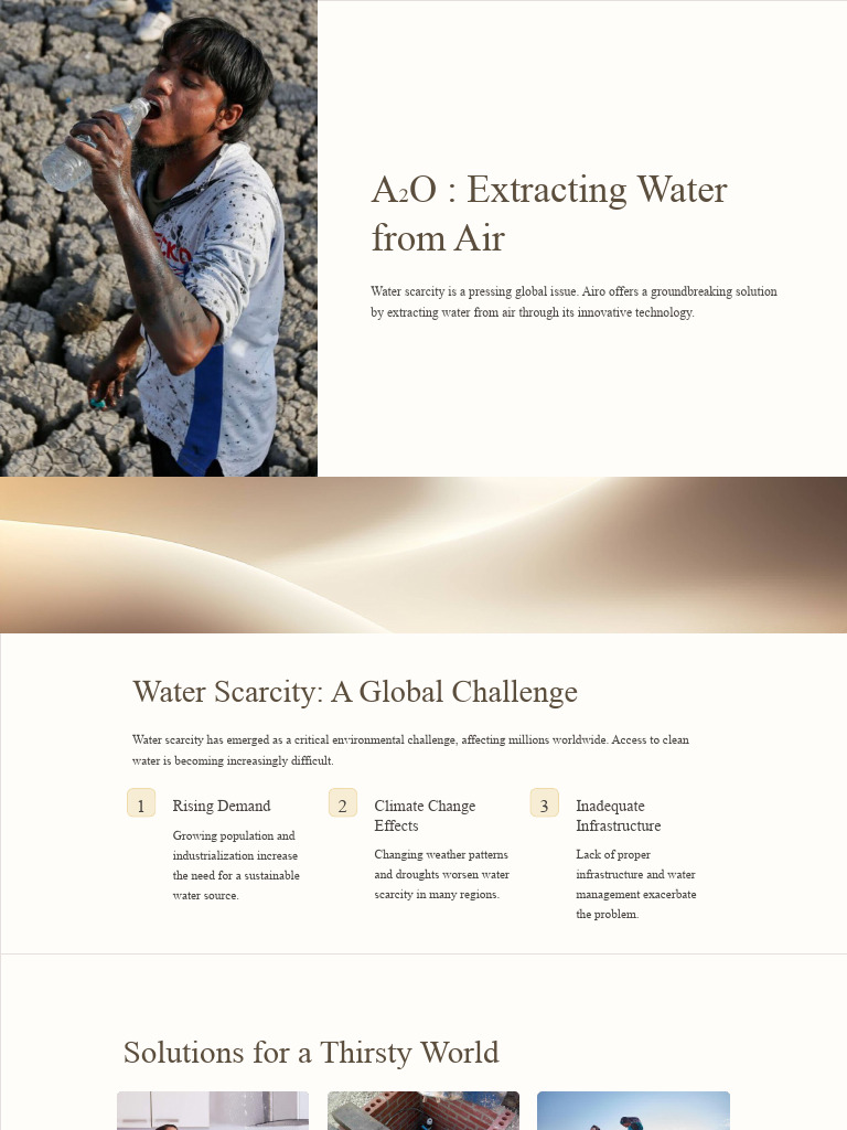 A2O Extracting Water From Air | PDF | Water | Water Scarcity