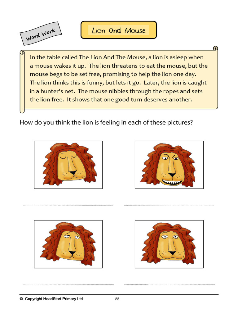 Lion and Mouse | PDF | Fictional Mice And Rats | Traditional Stories