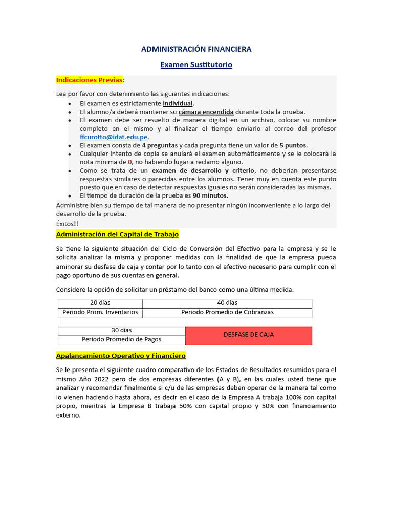 Rodriguez EC4 ADMINISTRACIÓN FINANCIERA | PDF | Business | Apalancamiento (Finanzas)