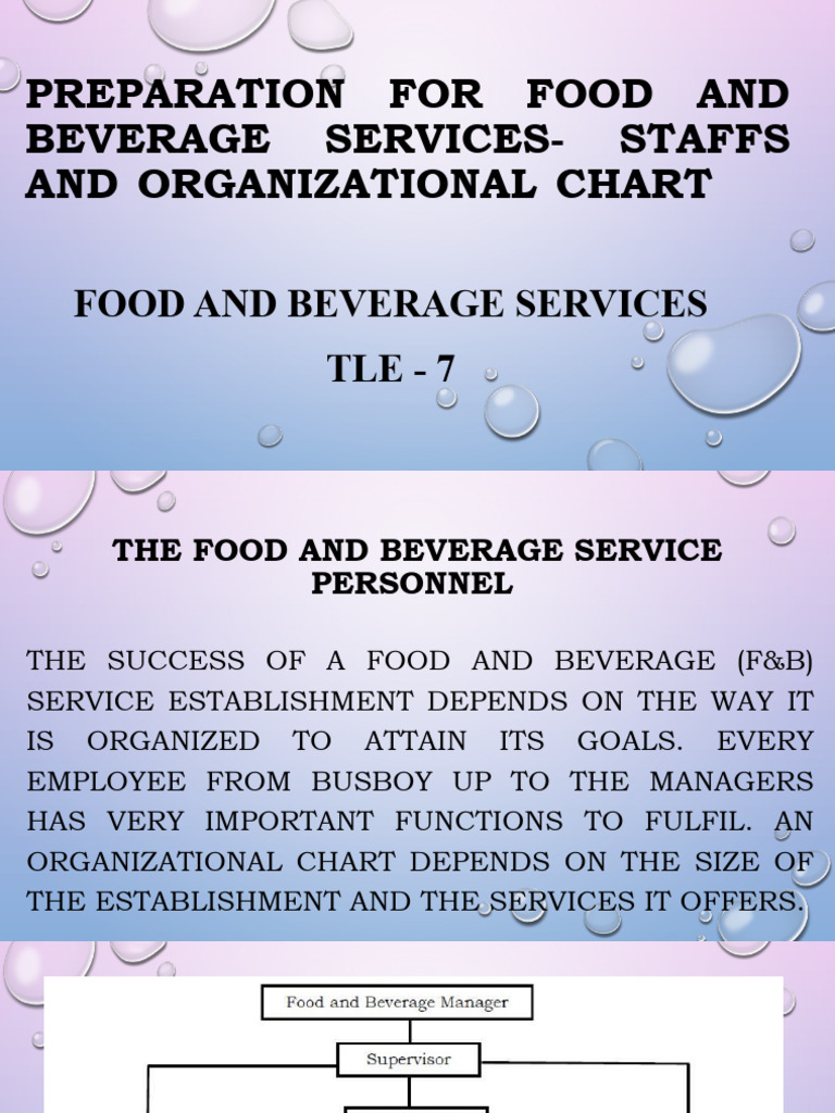 Preparation For Food and Beverage Services - Staffs and | PDF | Hygiene ...
