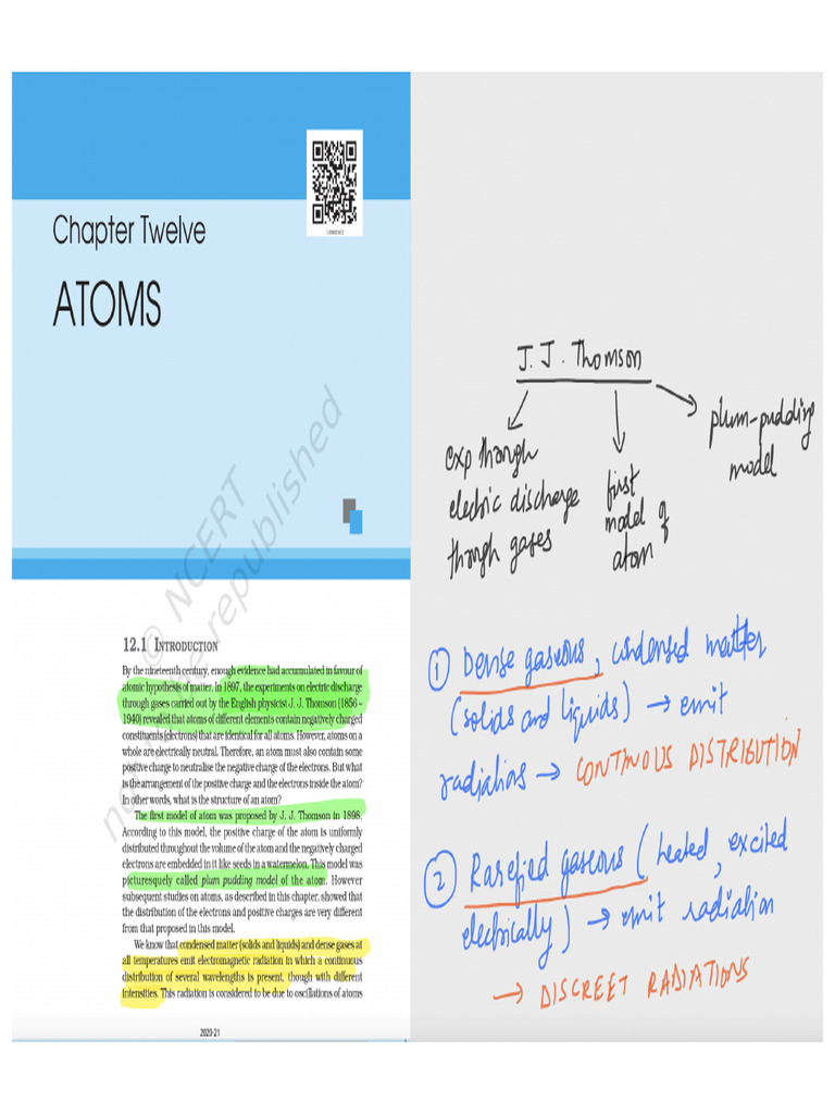 Atoms Ncert Points | PDF