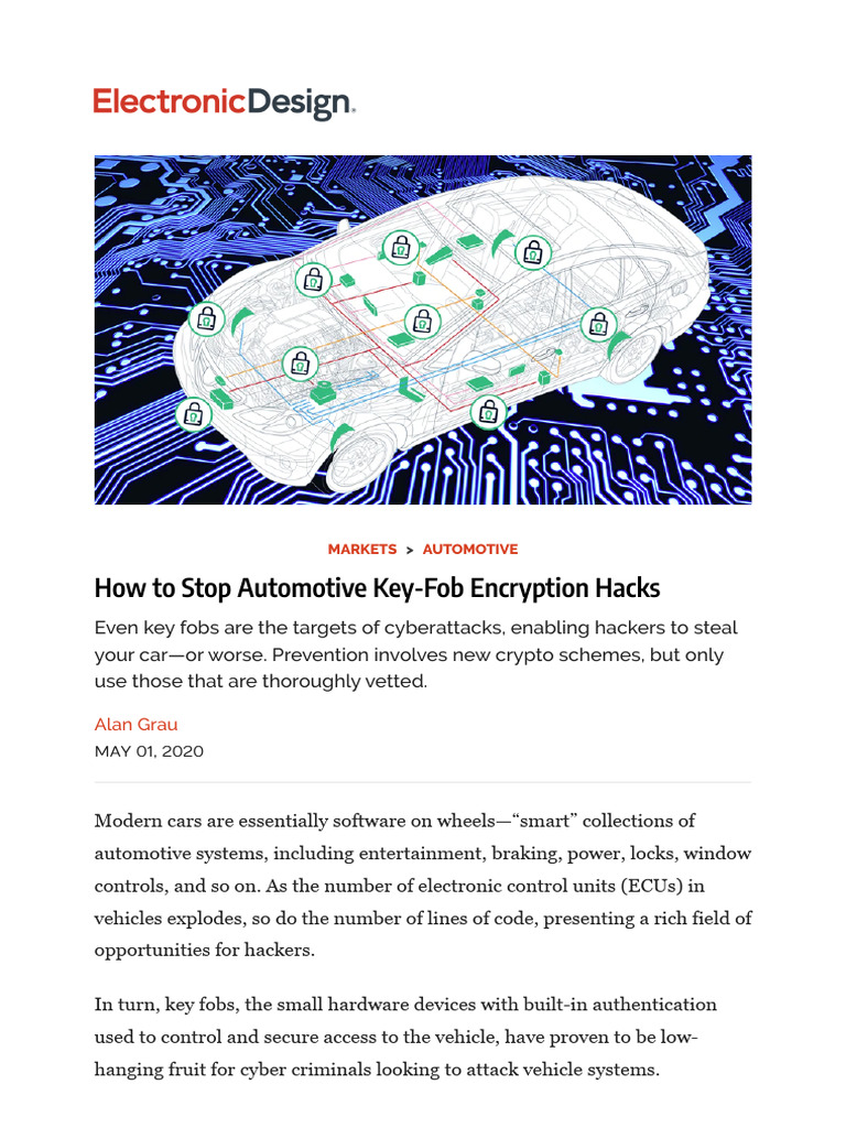 How to Stop Automotive Key-Fob Encryption Hacks _ Electronic Design | PDF