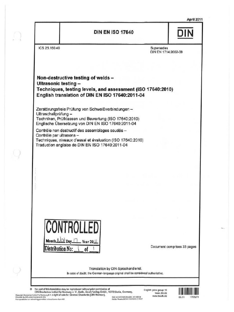 Din en Iso 17640 | PDF