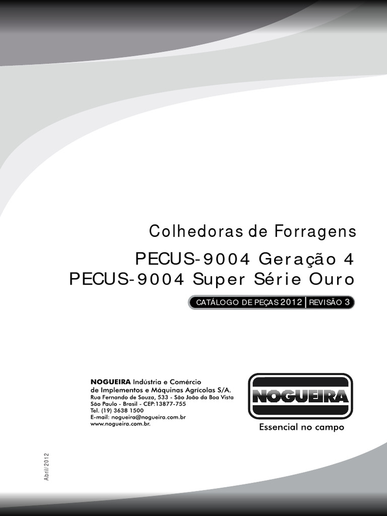 Catálogo de Peças Pecus-9004 G4 | PDF