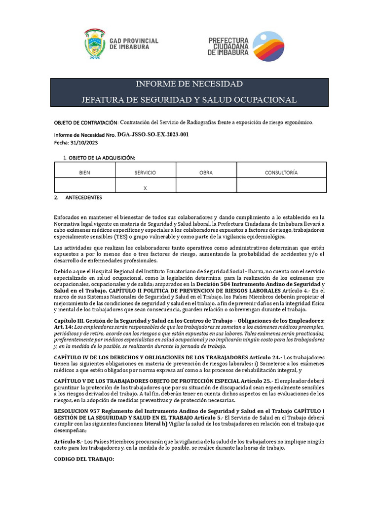 INFORME DE NECESIDAD EXAMENES-signed-signed-signed-signed | PDF