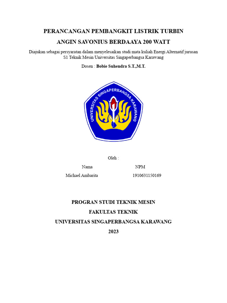 Turbin Angin Savo Tugas Energi Alternatif Perancangan Savvovo Mantap ...