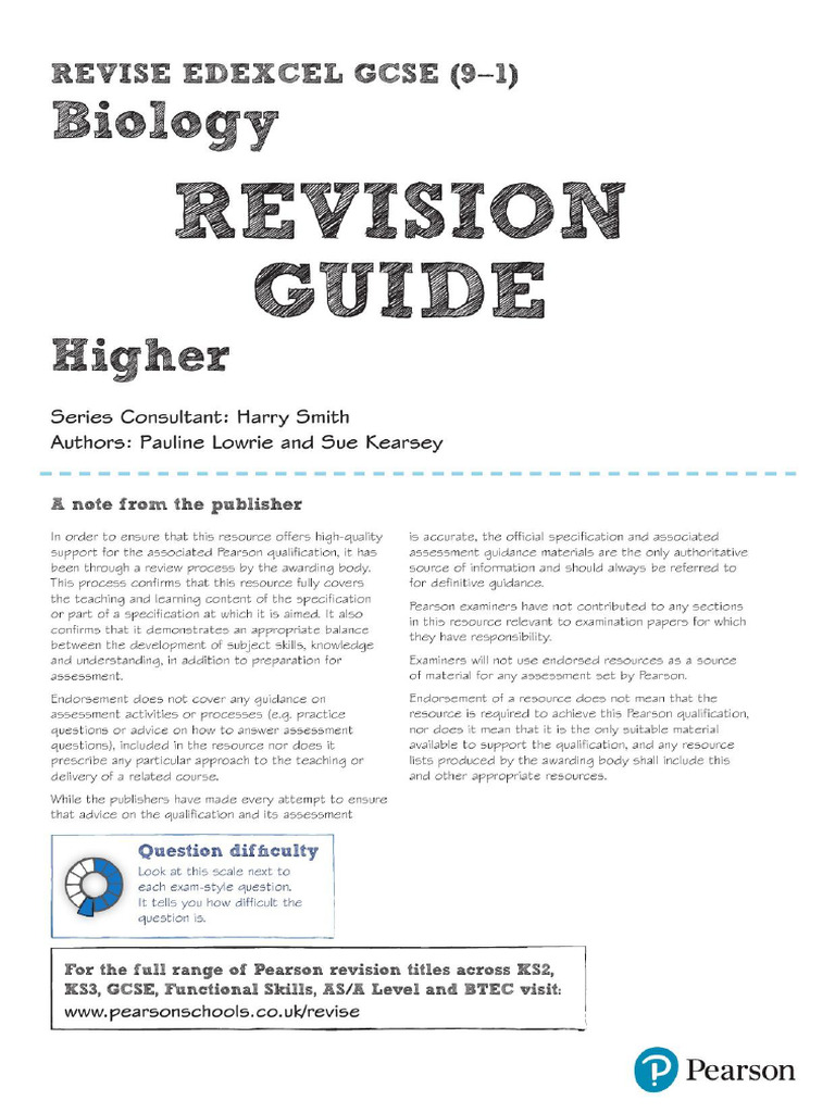 REVISE Edexcel GCSE (9-1) Biology Higher Revision Guide (Pauline Lowrie ...