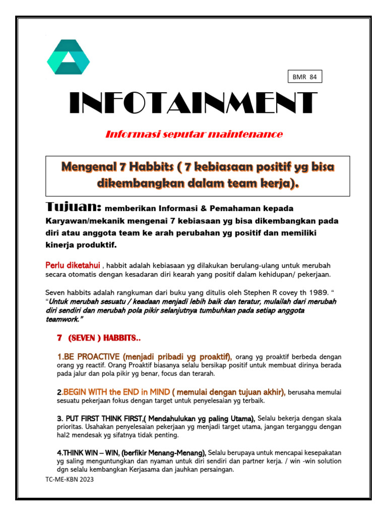 INFOTAINMENT 7 Habbits | PDF