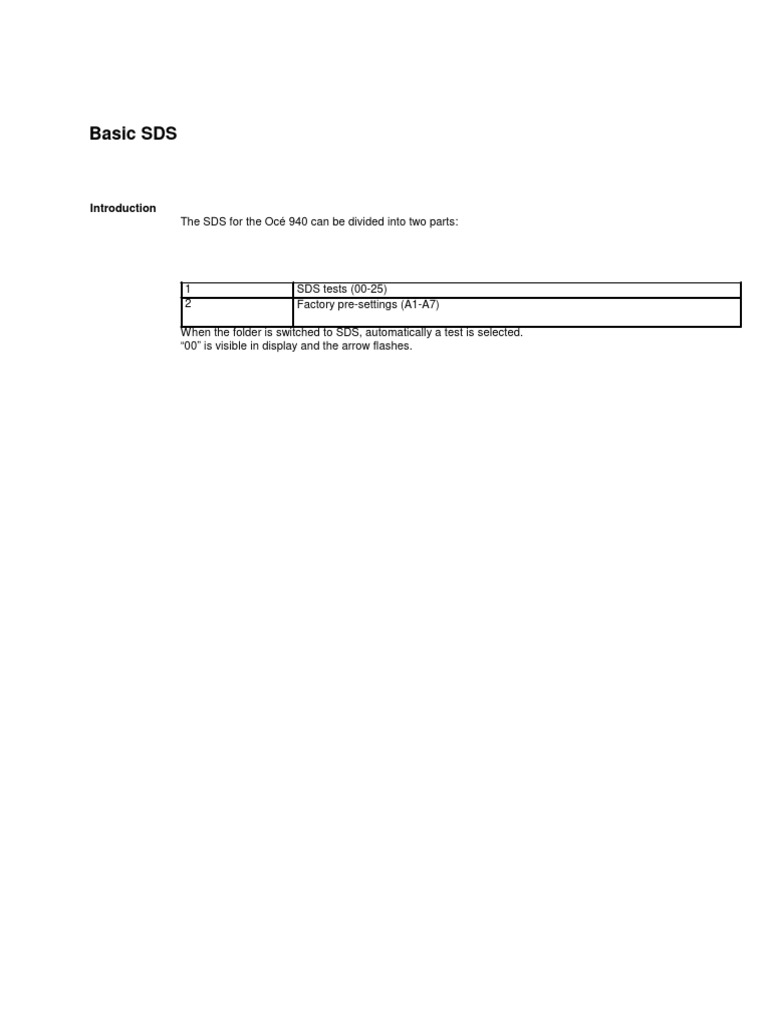 TSM Océ 940 - SDS | PDF