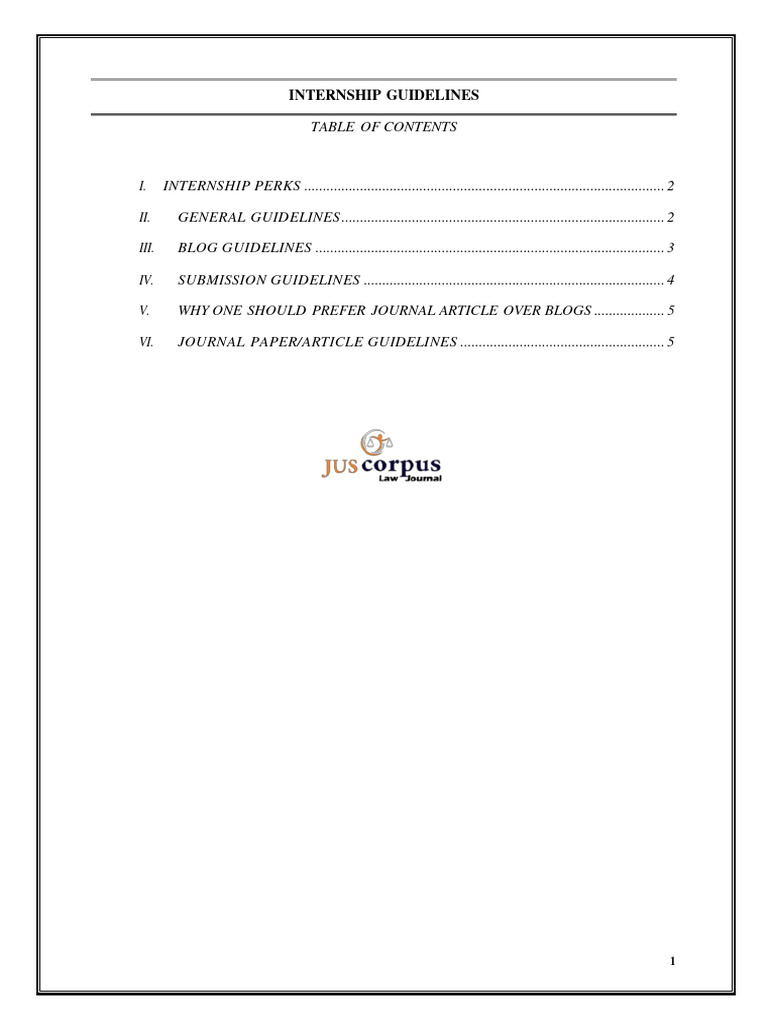 JCLJ - Internship Guidelines | PDF
