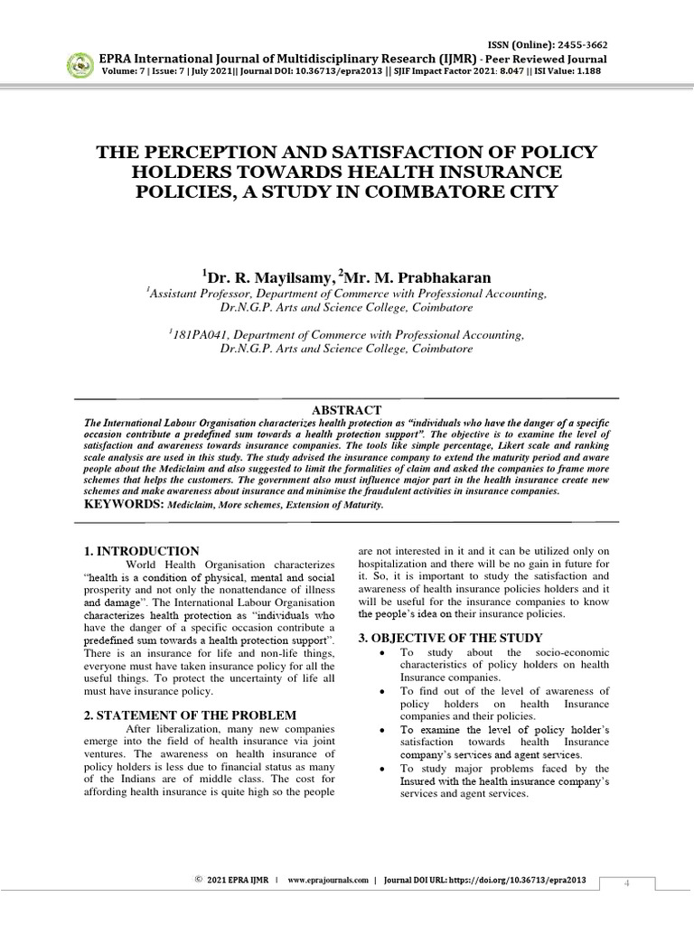 Research of Policy Holder | PDF