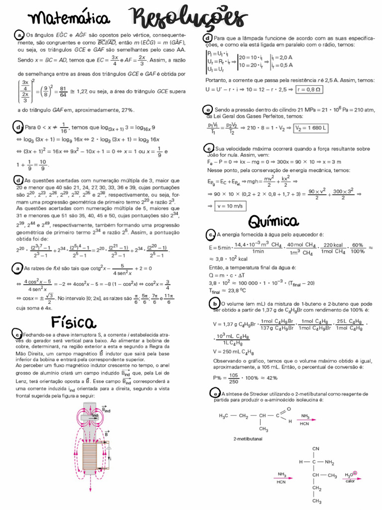 Resolução Exercícios Simul FUVEST | PDF