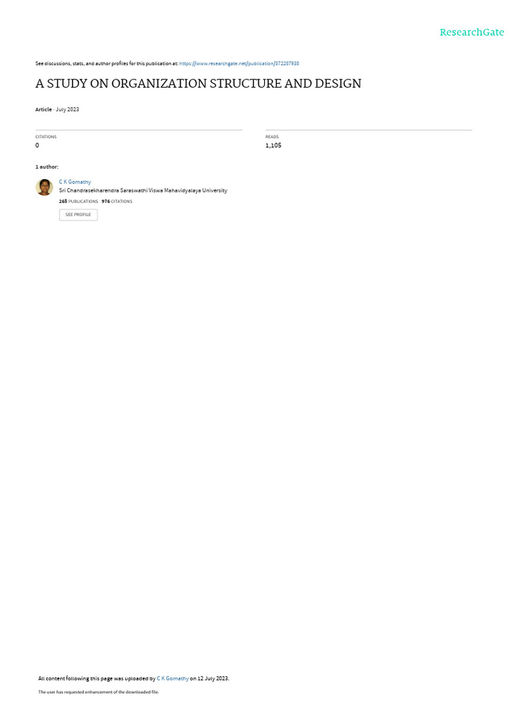 Case Study on Organizational Structure | PDF