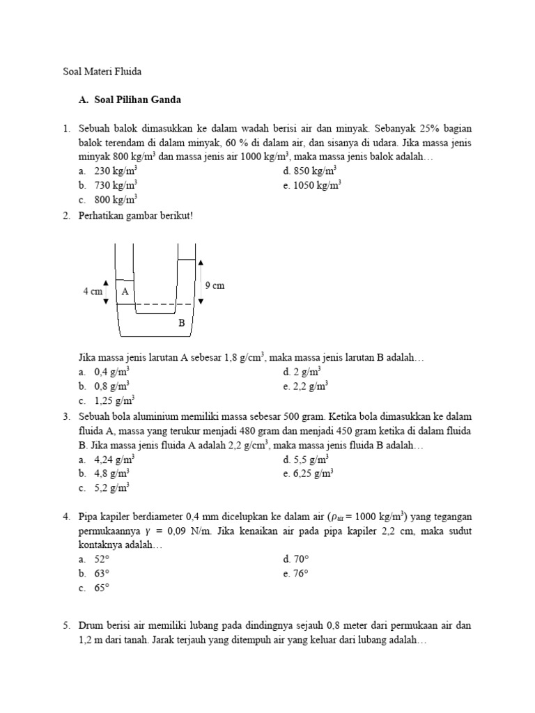 Soal Materi Fluida | PDF
