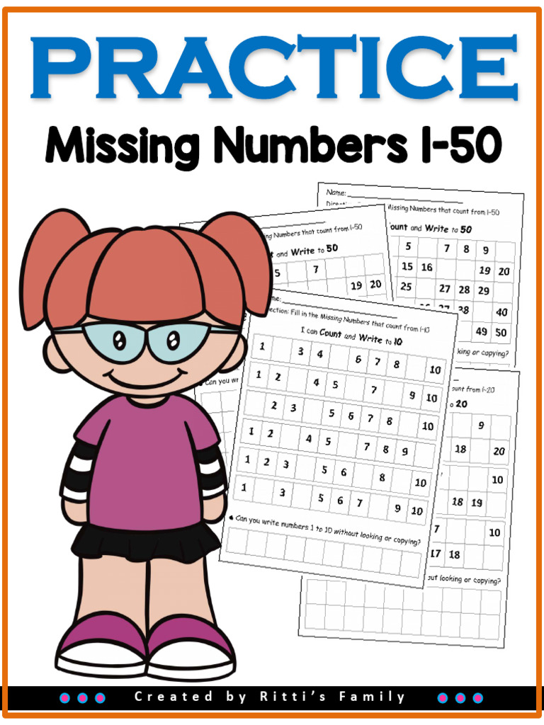 Missing Numbers 1-50: Practice | PDF
