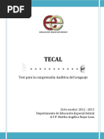 Evaluación Auditiva del Lenguaje TECAL | PDF | Verbo | Prueba (evaluación)