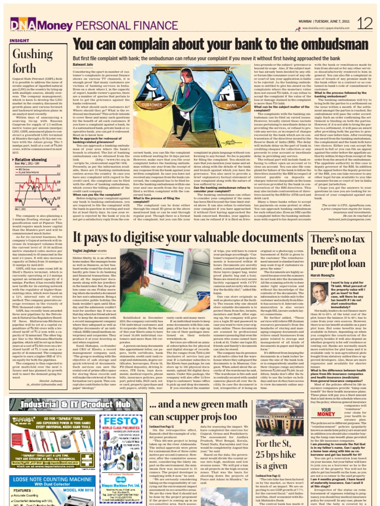 Banking Ombudsman | PDF | Reserve Bank Of India | Banks