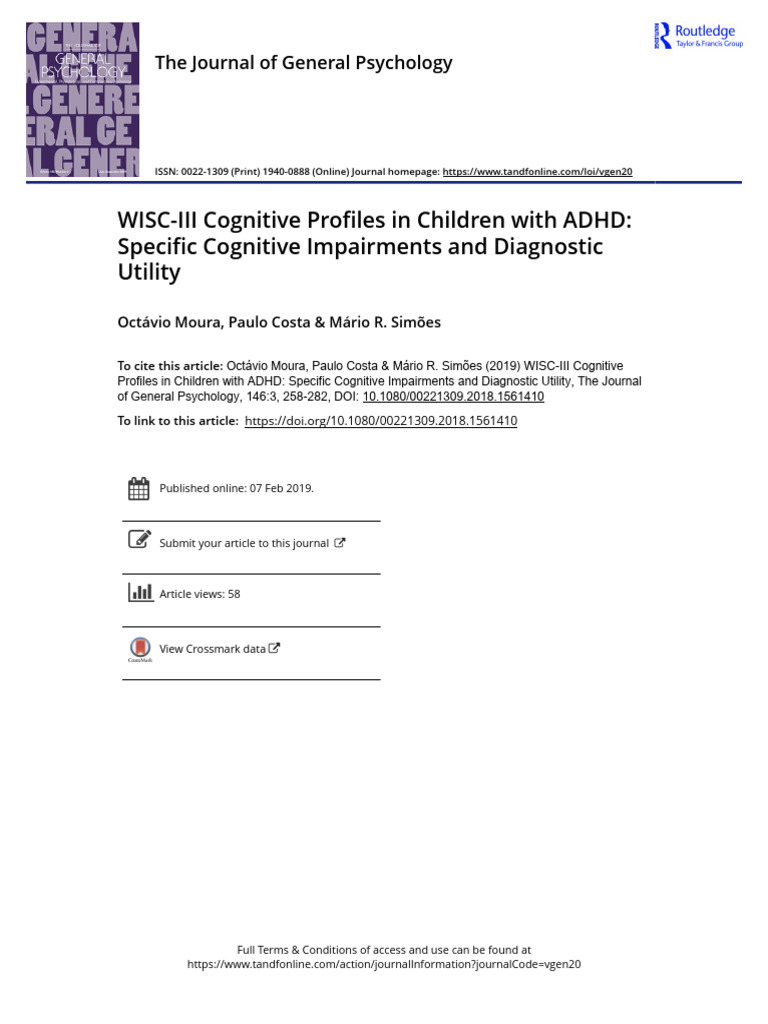 Octávio Moura Et Al (2019) WISC-III in ADHD | PDF
