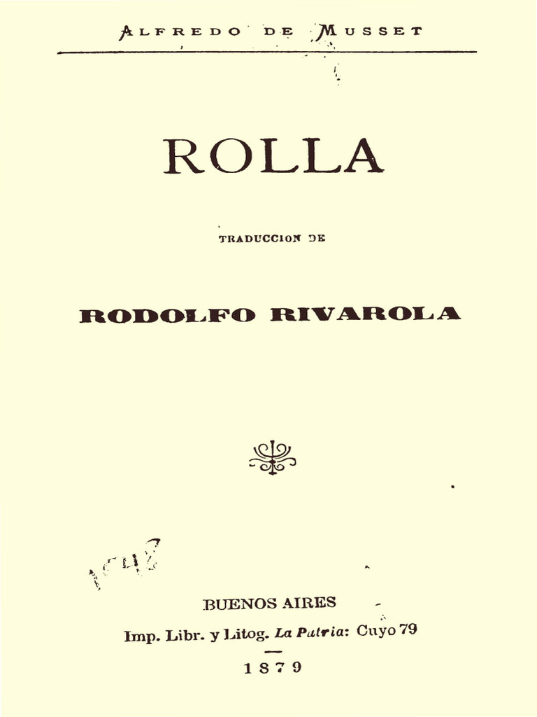 Rolla - Alfredo de Musset | PDF