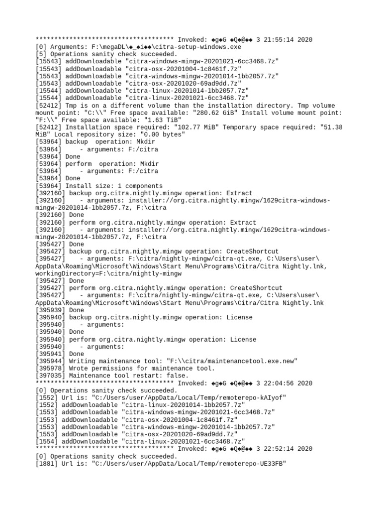 Installation Log | PDF
