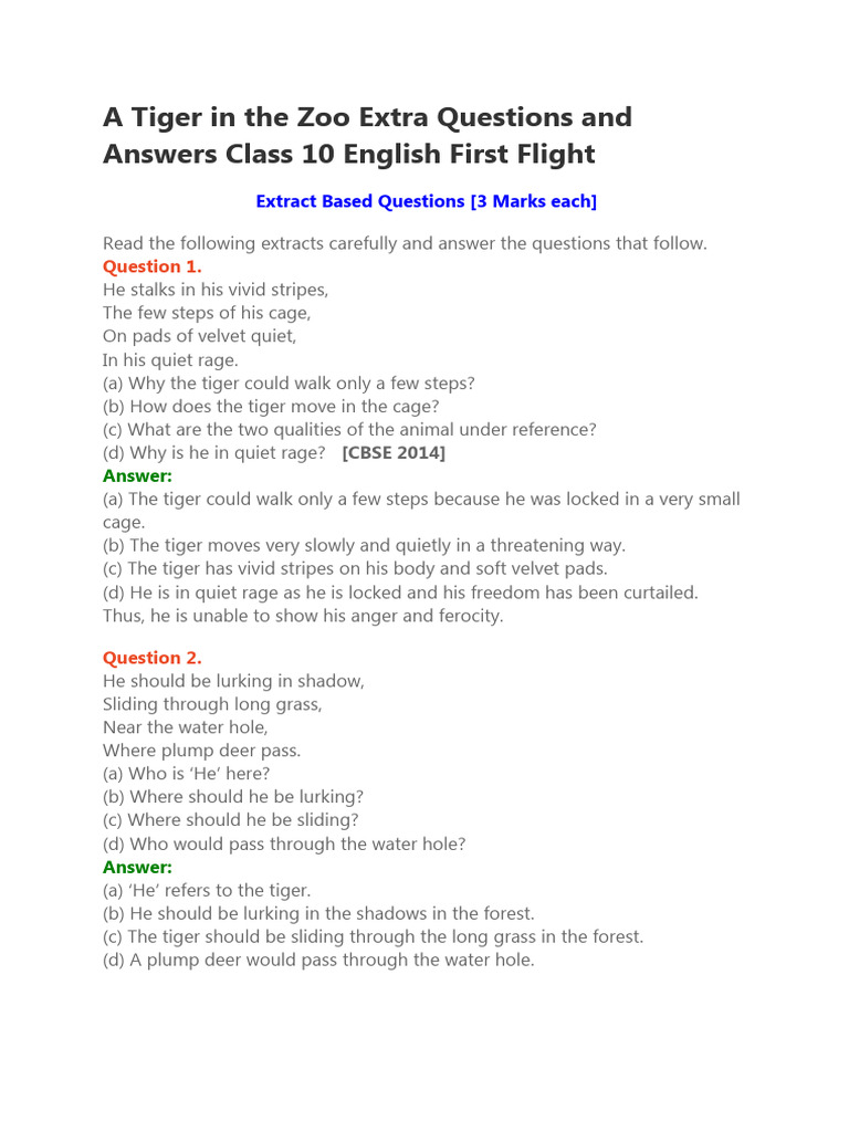 A Tiger in The Zoo | PDF | Language Arts & Discipline | Foreign ...