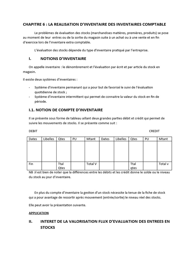 Optimisation de l'Inventaire Comptable | PDF