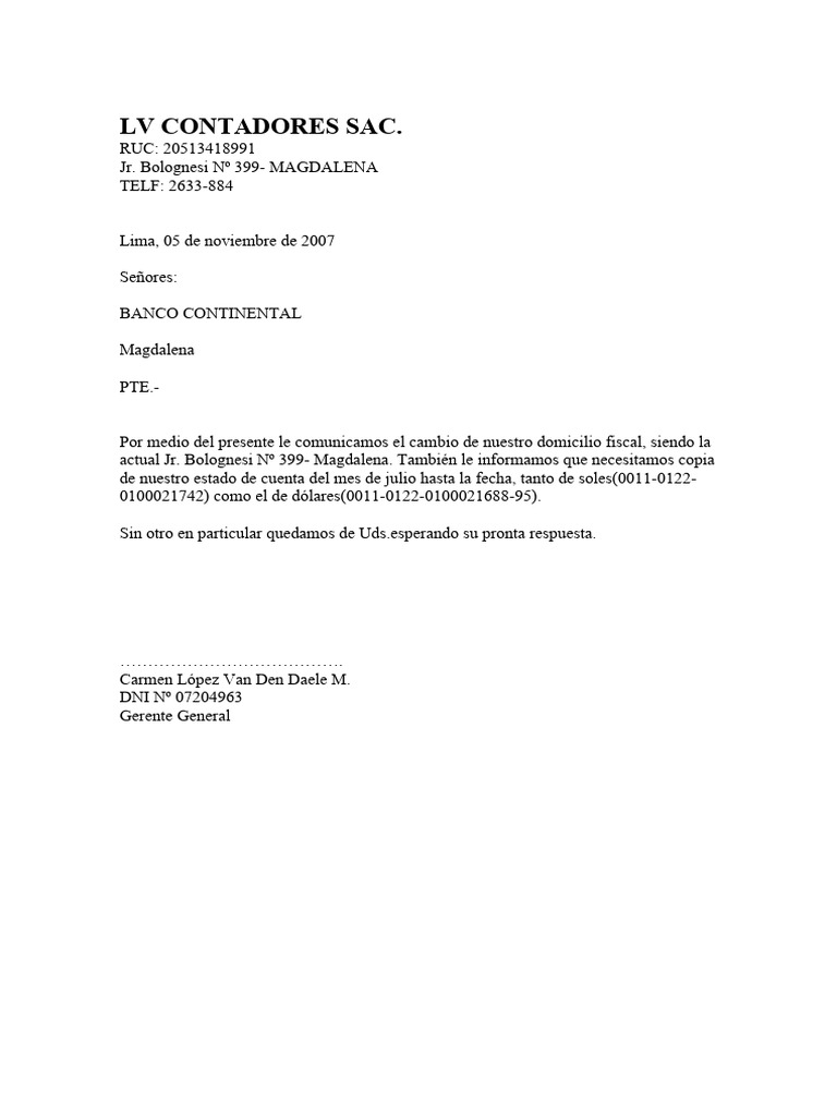 Carta Al Banco | PDF