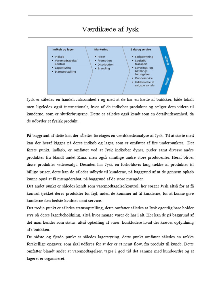Værdikæde Af JYSK | PDF