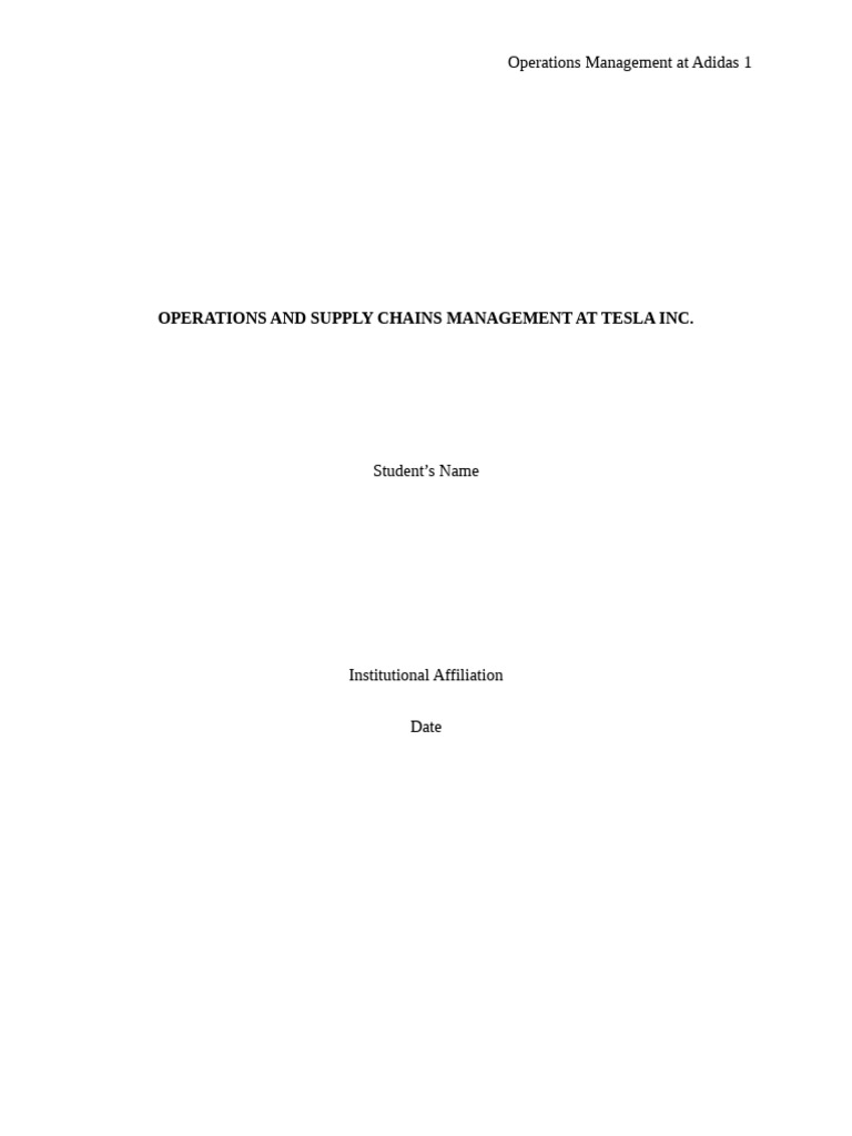 Tesla Operations and Supply Chain Insights | PDF | Project Management ...