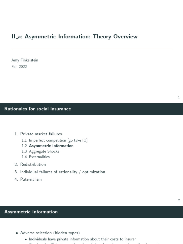 Asymmetric Information_ Theory Overview | PDF | Adverse Selection ...