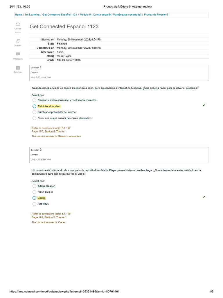 Get Connected CISCO - Prueba de Módulo 5 | PDF
