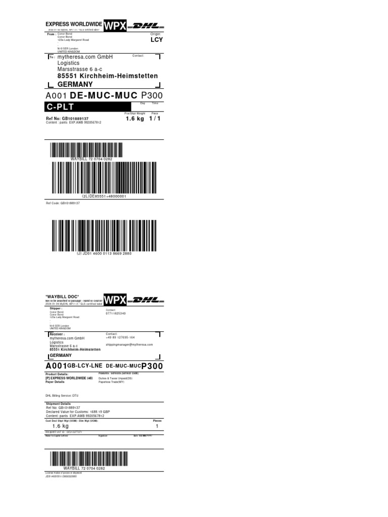 Returns-Label GB101889137 | PDF