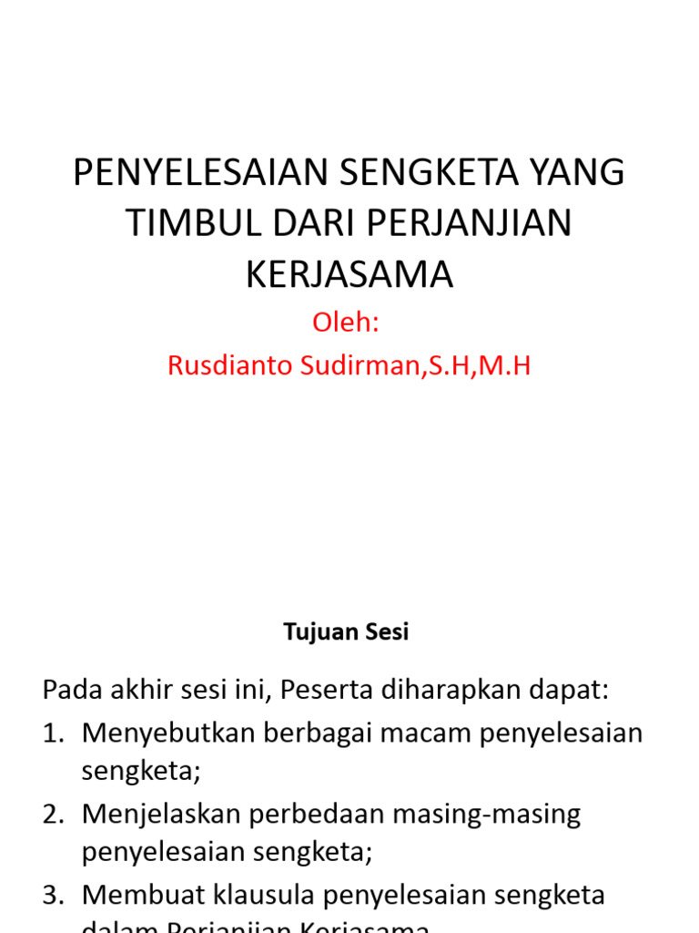 Penyelesaian Sengketa | PDF