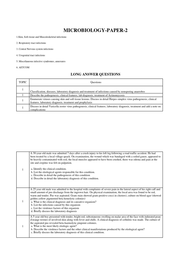 Microbiology-Paper-2 QB | PDF | Infection | Pneumonia
