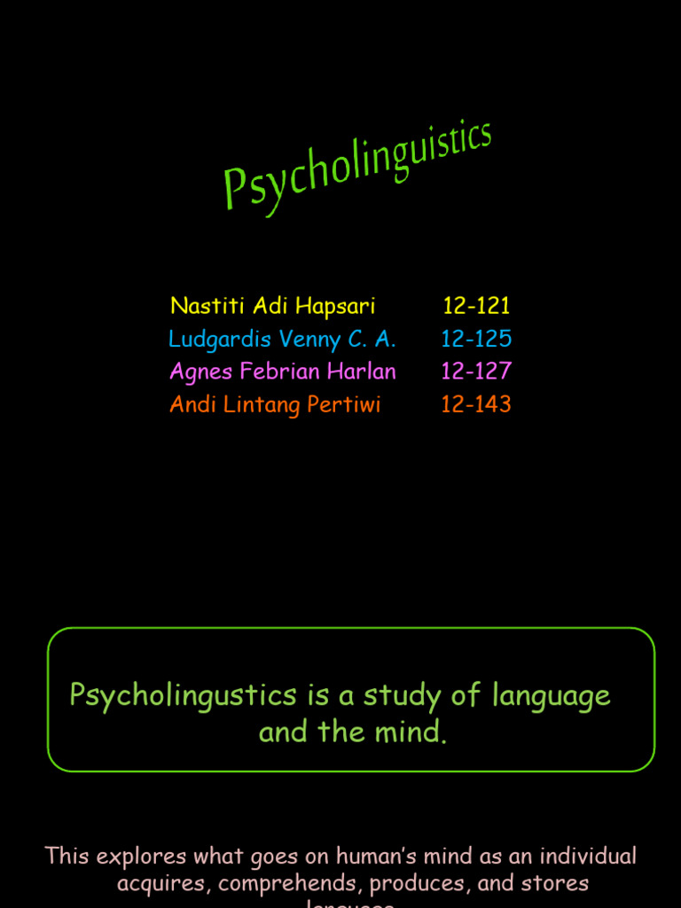 Psycholinguistics 140314095005 Phpapp01 | PDF | Psycholinguistics ...