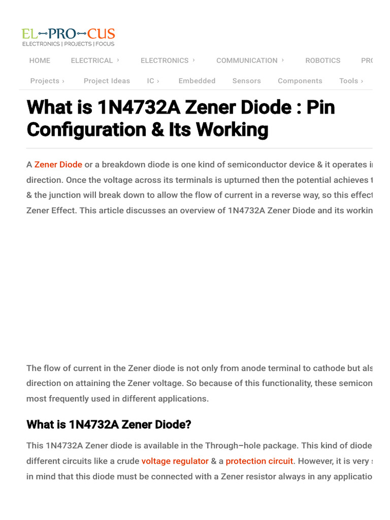 1N4732A Zener Diode _ Pin Configuration, Specifications & Its ...