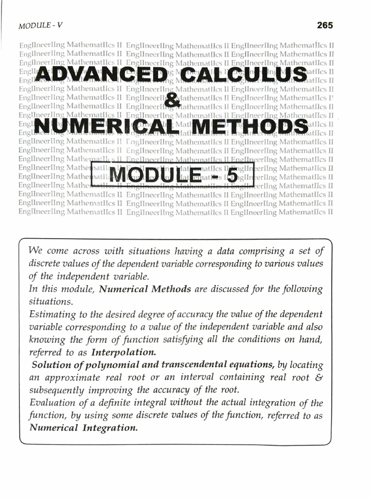 Module 5 Numerical Methods 1 | PDF