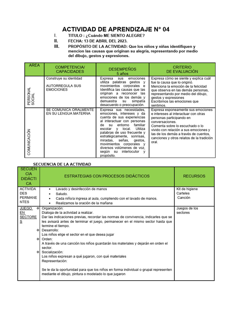 Actividad de Aprendizaje N°4 | PDF