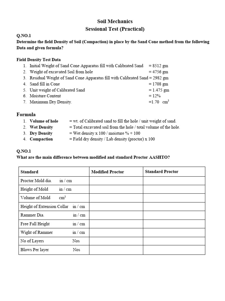Soil Practical Test | PDF