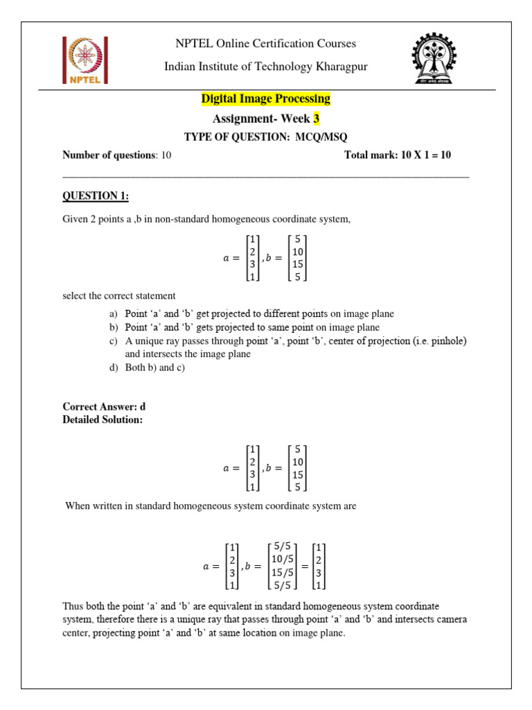 DIP - Assignment 3 Solution | PDF | Science & Mathematics | Computers